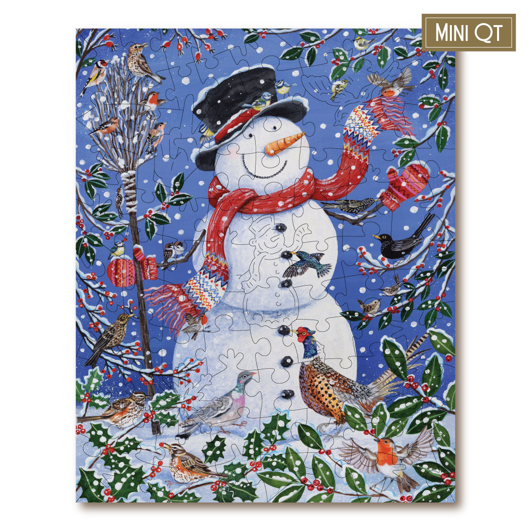 Victory Wooden Jigsaw Puzzles | Snowman & Winter Birds MINI QT