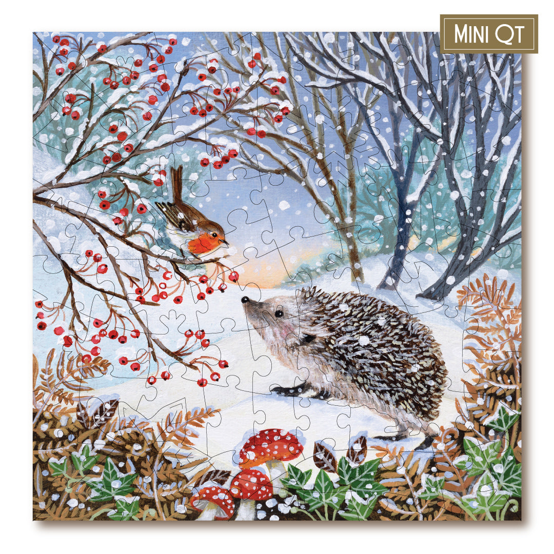 Victory Wooden Jigsaw Puzzles | Snowy Hedgehog & Robin MINI QT ...